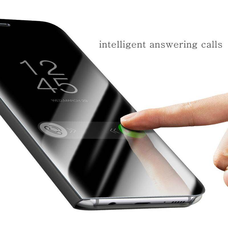 Mirror Flip Case for Samsung Galaxy A12 Leather Phone Cover Smart ...