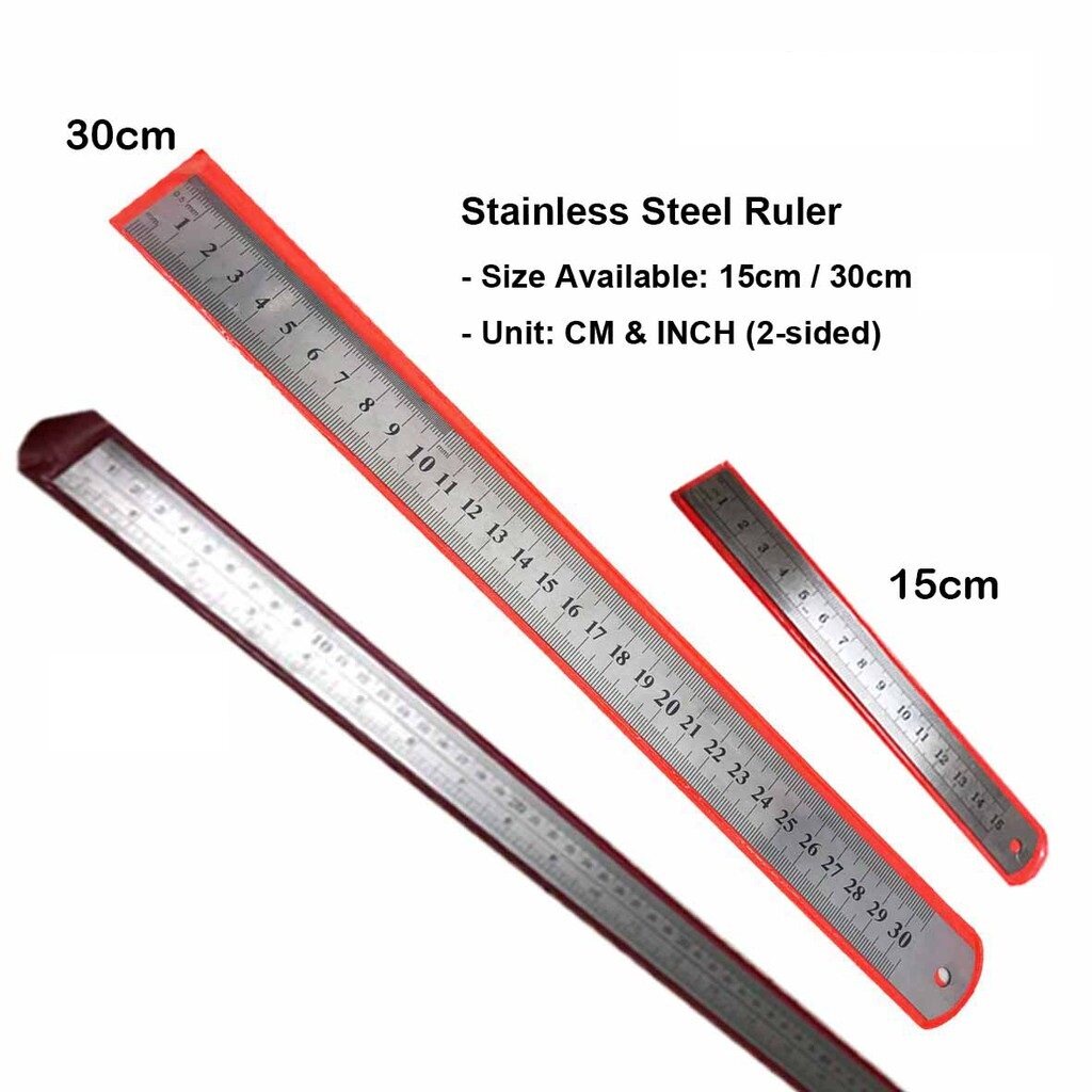 Steel Ruler / Pembaris Besi 15cm / 30cm | Lazada