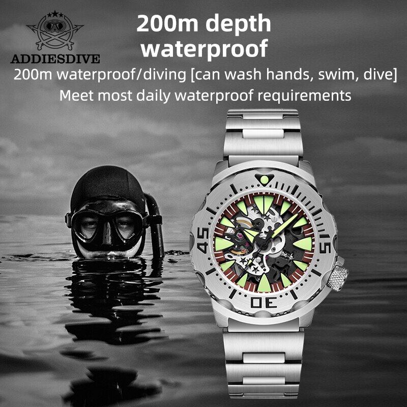 Addiesdive Monster V2 Frost อัตโนมัตินาฬิกาผู้ชาย Nh38A ผู้ชาย ...