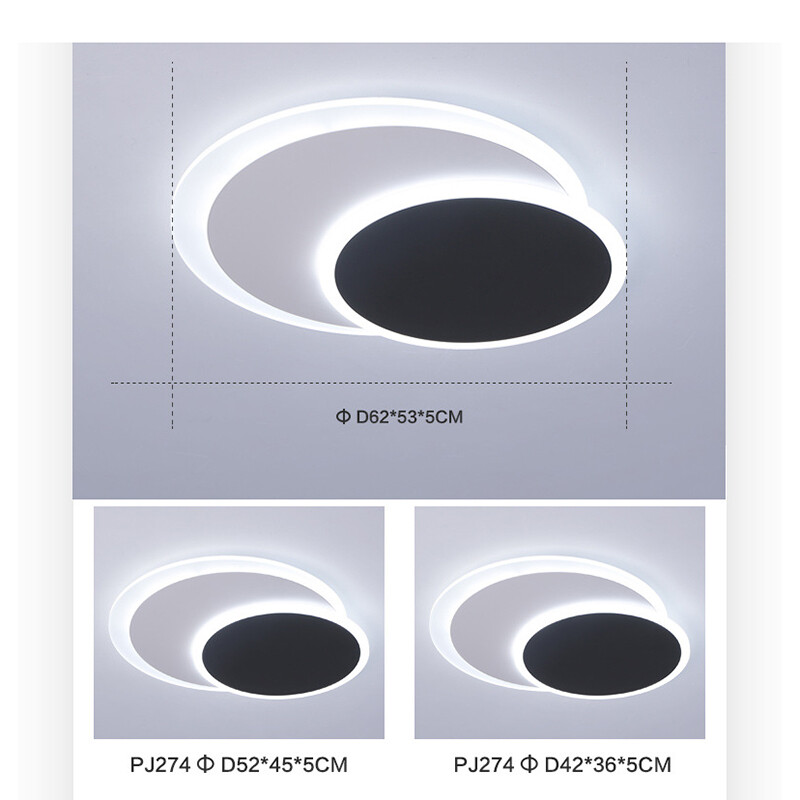 YONUO อะคริลิค Led โคมไฟติดเพดาน Nordic สไตล์โมเดิร์นห้องนั่งเล่นห้องนอน Study โคมไฟติดเพดานตก ...