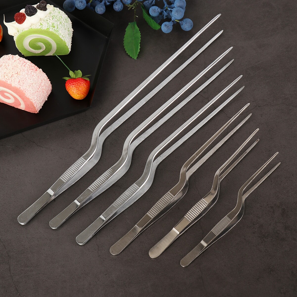 MOUSSE Plating Grill Kitchen Tool Stainless Steel Food Tweezer Barbecue ...