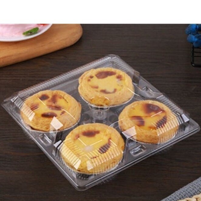 RORA - (10 Pcs) Egg Tart Box | Plastic Transparent Disposable ...