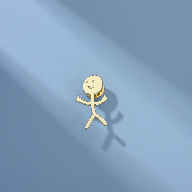 Creative Funny Doodle Enamel Pins Brooch Tickman Middle Finger Punk ...