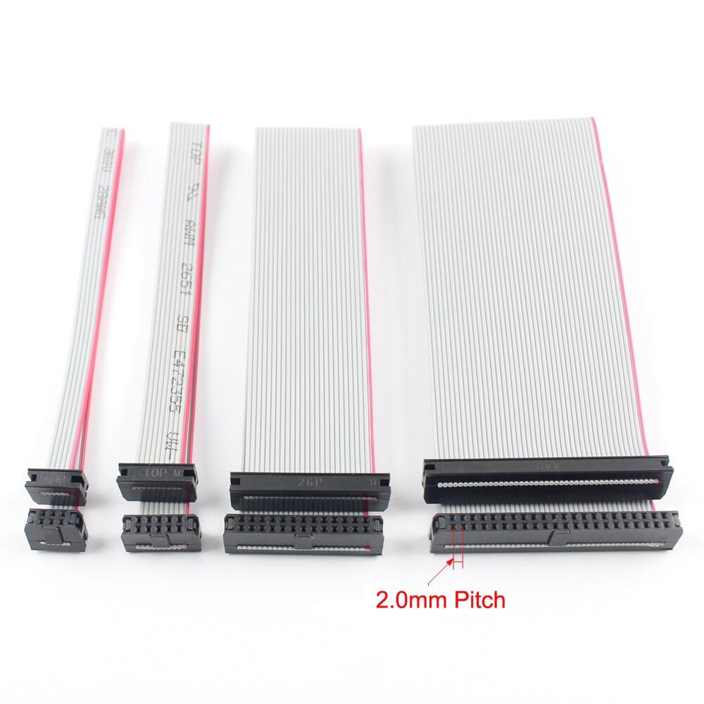 1ชิ้น2.0Mm Pitch FC 6/8/10/12/14/16/18/20/24/26/30/34/40/44/50 Pin สีเทาริบบิ้นแบนสายข้อมูล10-50 ...