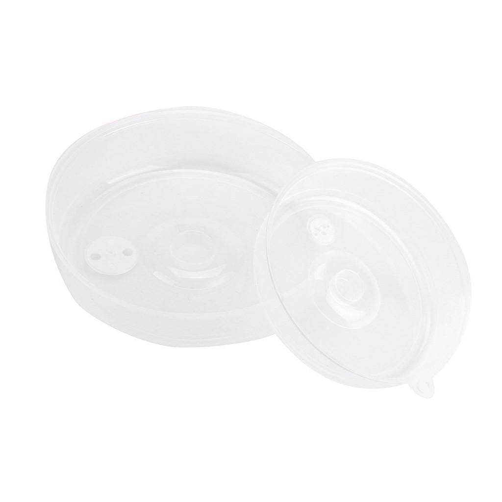 2PCS Plastic Microwave Plate Cover Clear Steam Vent Splatter Lid Food ...