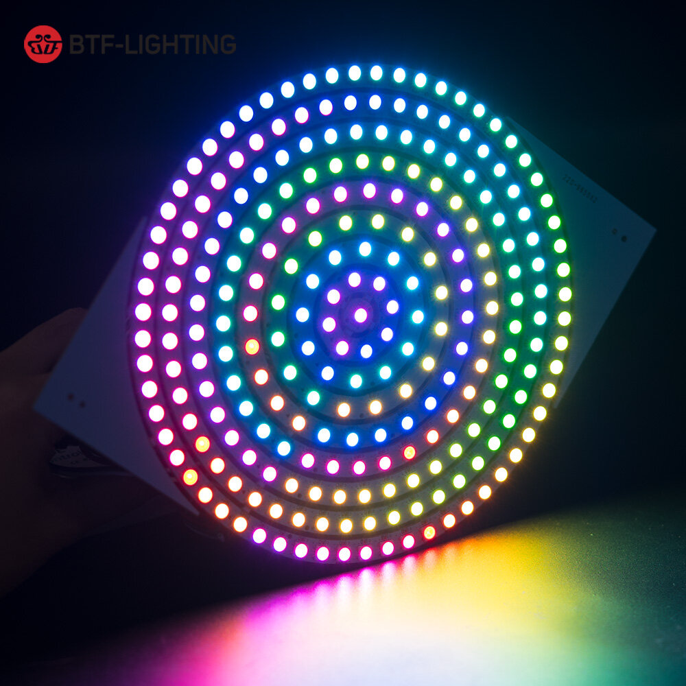 WS2812B DIY RGB LED 37ถึง241พิกเซล WS2812รอบโมดูล SK6812 5050 RGB ...