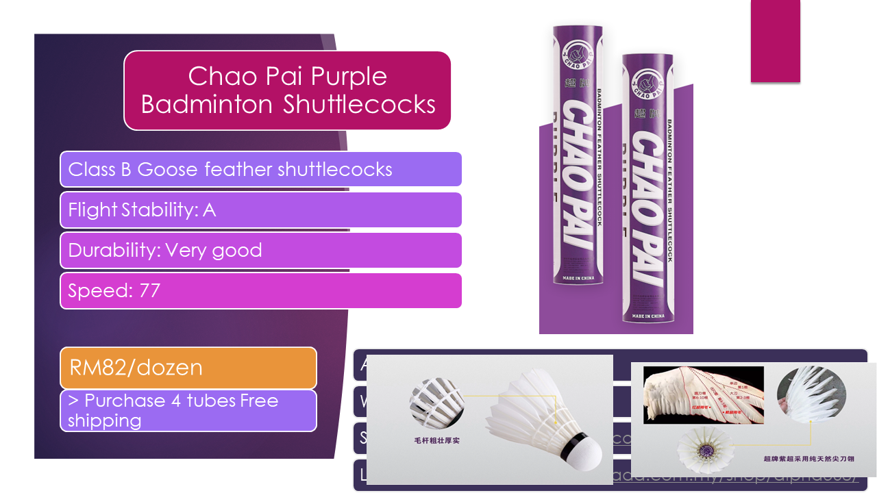 Purple ChaoPai Badminton Shuttlecocks | Lazada