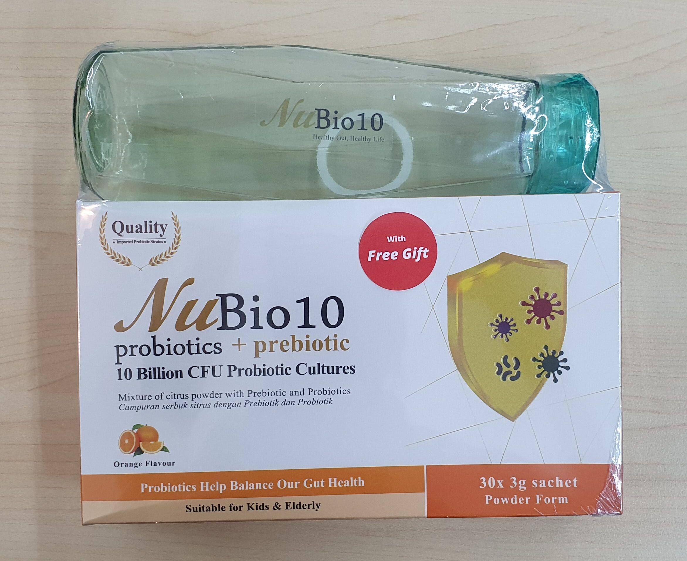 NuBio10 Probiotics + Prebiotic 10 Billion CFU Probiotic Cultures 3g ...