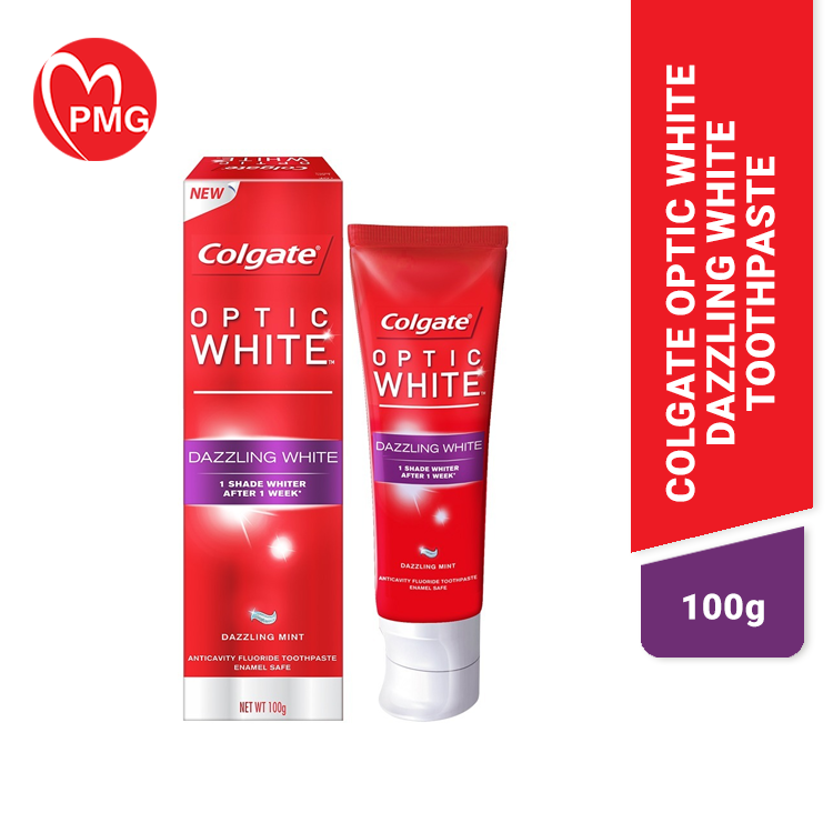 [COLGATE] Optic White Dazzling White Toothpaste 100G | Lazada