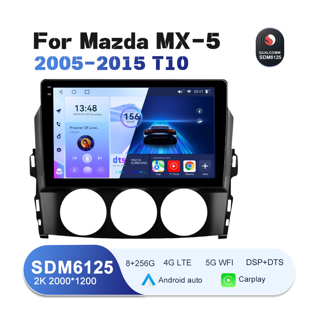 TOPHATTER 9"Inch Android 13 Car Radio Wireless Carplay Player For Mazda ...