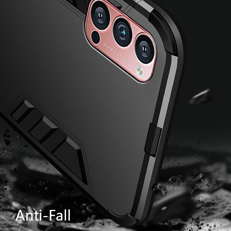 CaseสำหรับOPPO Reno 4/Reno 4 PRO 5G CaseหรูหราI RON Manยืนปกแข็งเกราะ ...