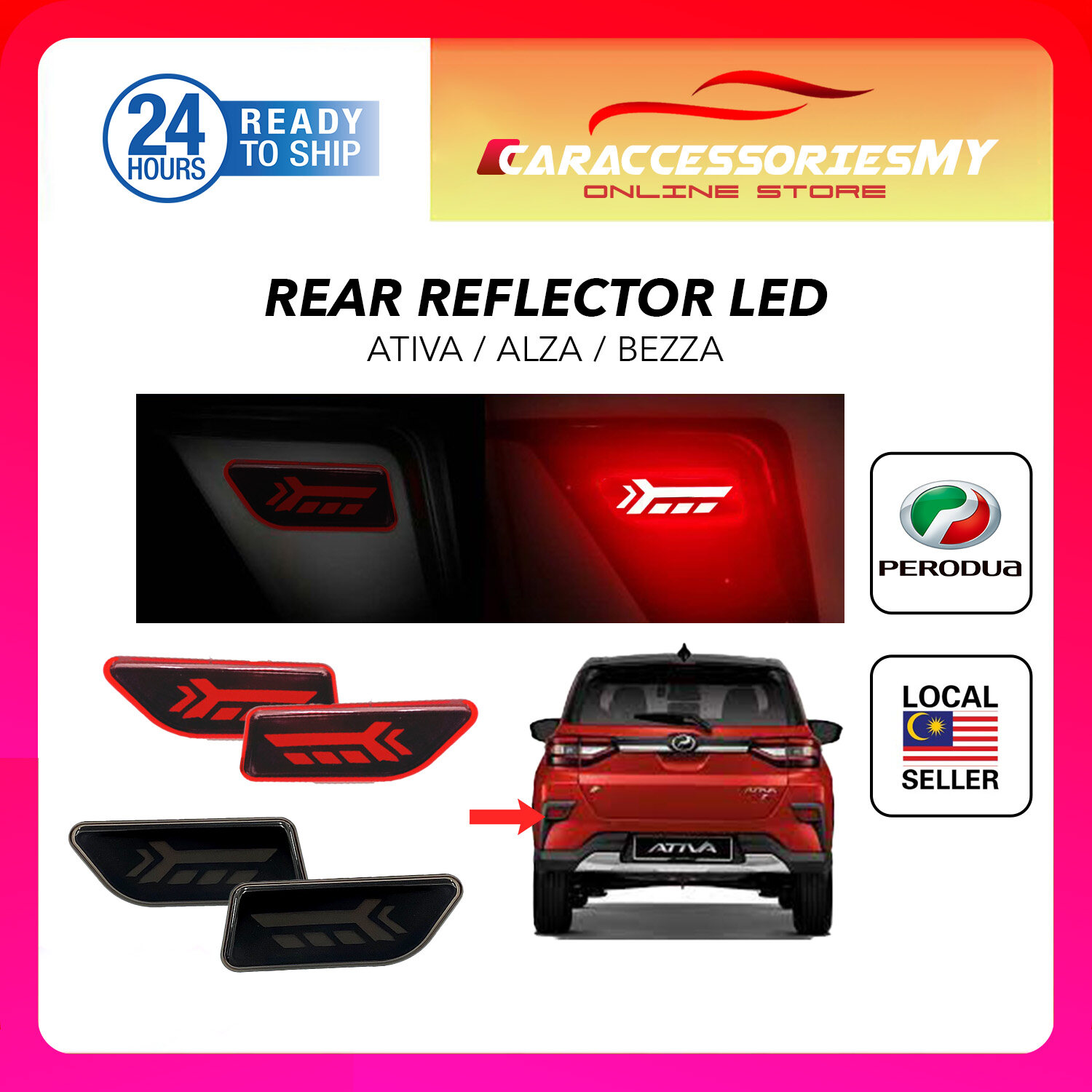 Perodua Ativa Alza Bezza rear reflector led NIGHT RIDER Sequential ...