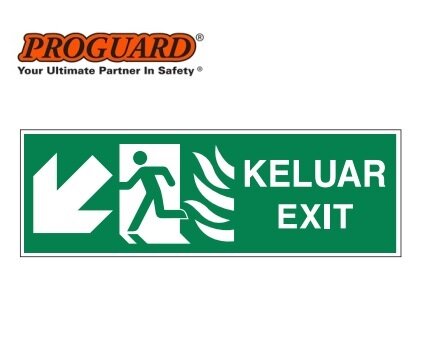 Proguard Emergency Building Escape Fire Exit Keluar Safety Sign PVC ...