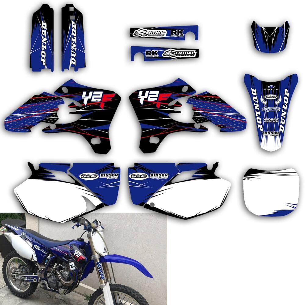 ทีมกราฟิกสติกเกอร์พื้นหลังชุดสติ๊กเกอร์สำหรับ Yamaha YZ YZF 250F 450F ...