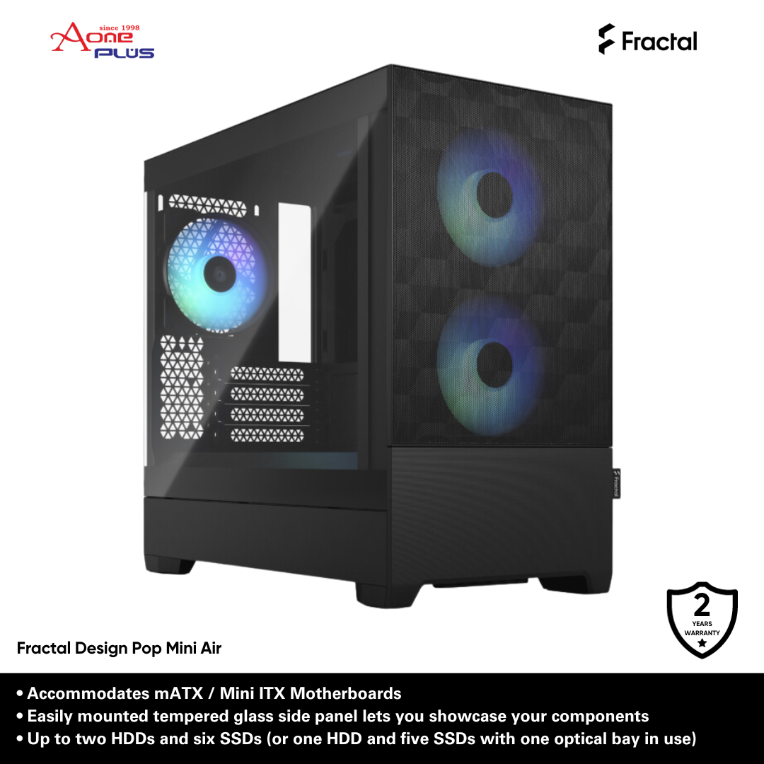 (AONE PLUS SS2) Fractal Design Pop Mini Air RGB TG Clear Tint mATX ...