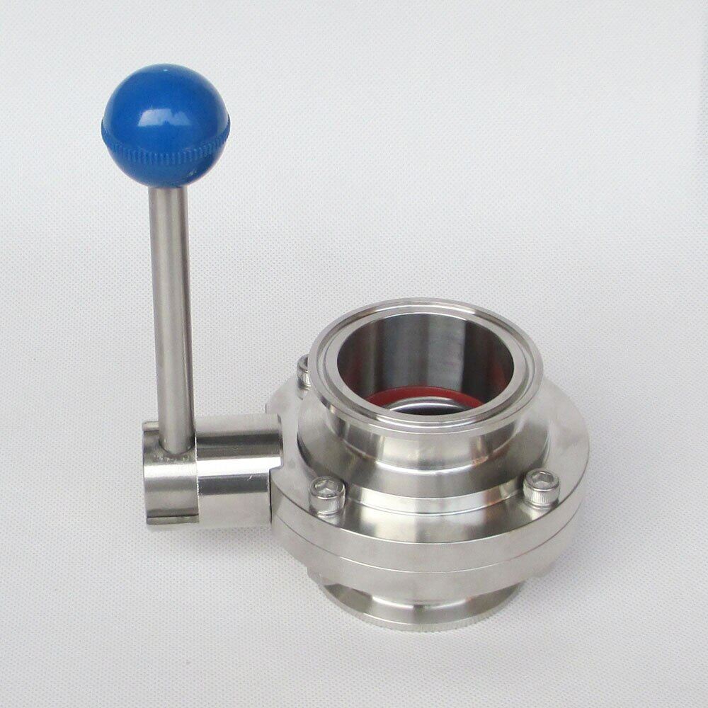 2 ''Tri Clamp Clover วาล์วผีเสื้อ-ด้ามจับ SS304สแตนเลส - fv8elo - ThaiPick