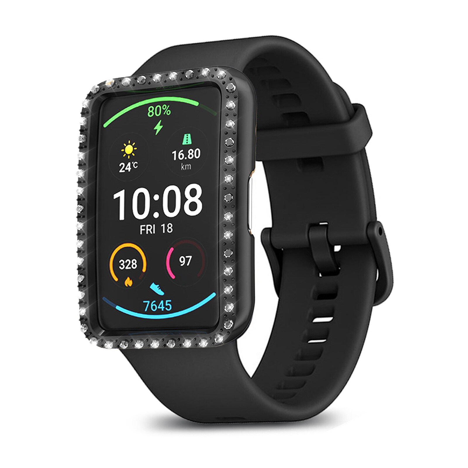 เกราะป้องกัน Rhinestone ฝังเต็มป้องกัน PC Smartwatch เคสสำหรับ HUAWEI ...