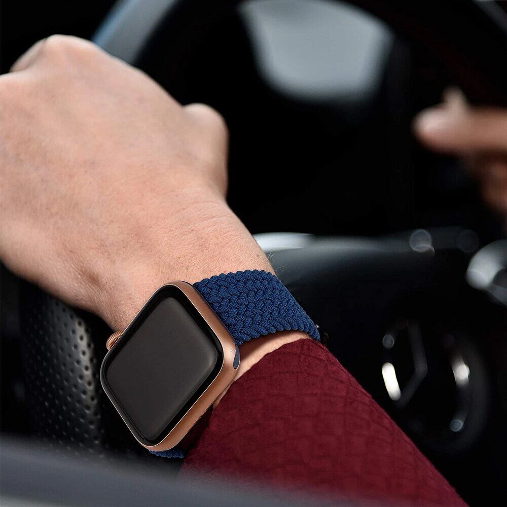 Nylon Braided Solo Loop fabric Strap For Apple Watch band 44mm 40mm ...