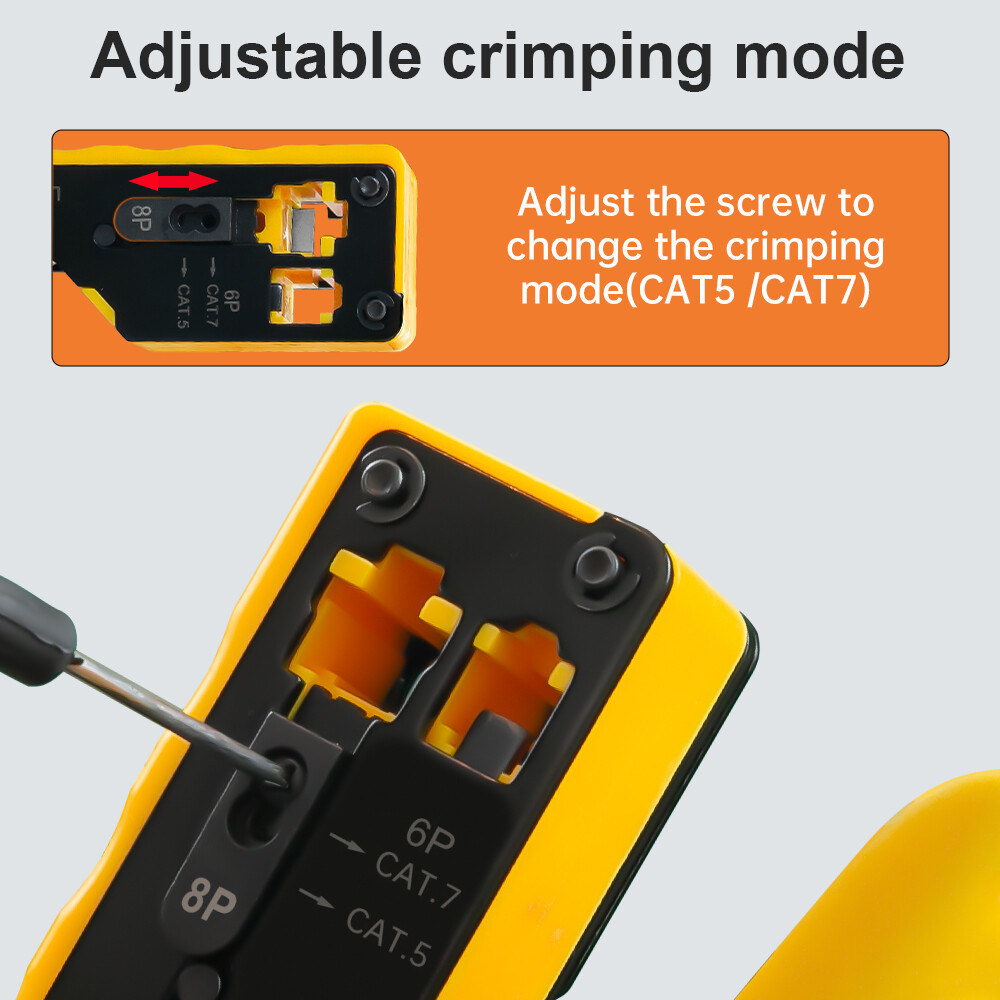 AMPCOM RJ45 RJ11ผ่าน Crimping Tool สำหรับ Cat7/6A Cat6/5 Ethernet ...