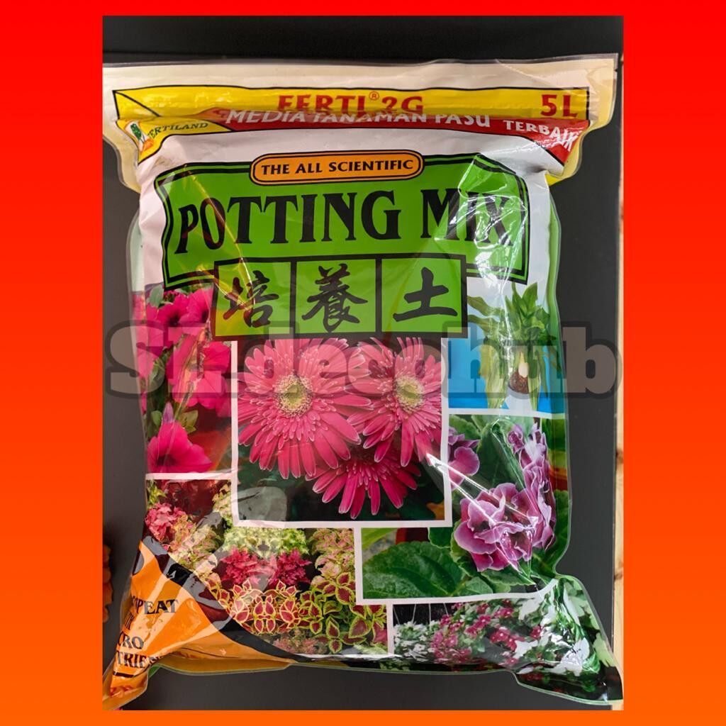 5 Liter(+/-3KGS) FERTI 2G POTTING MIX SOIL MEDIA TANAH BAJA TANAMAN ...