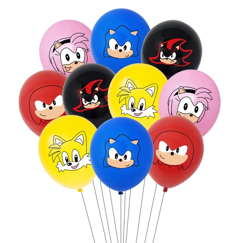 5/10/20pcs Anime Sonic ball star aluminum film balloon set hedgehog ...