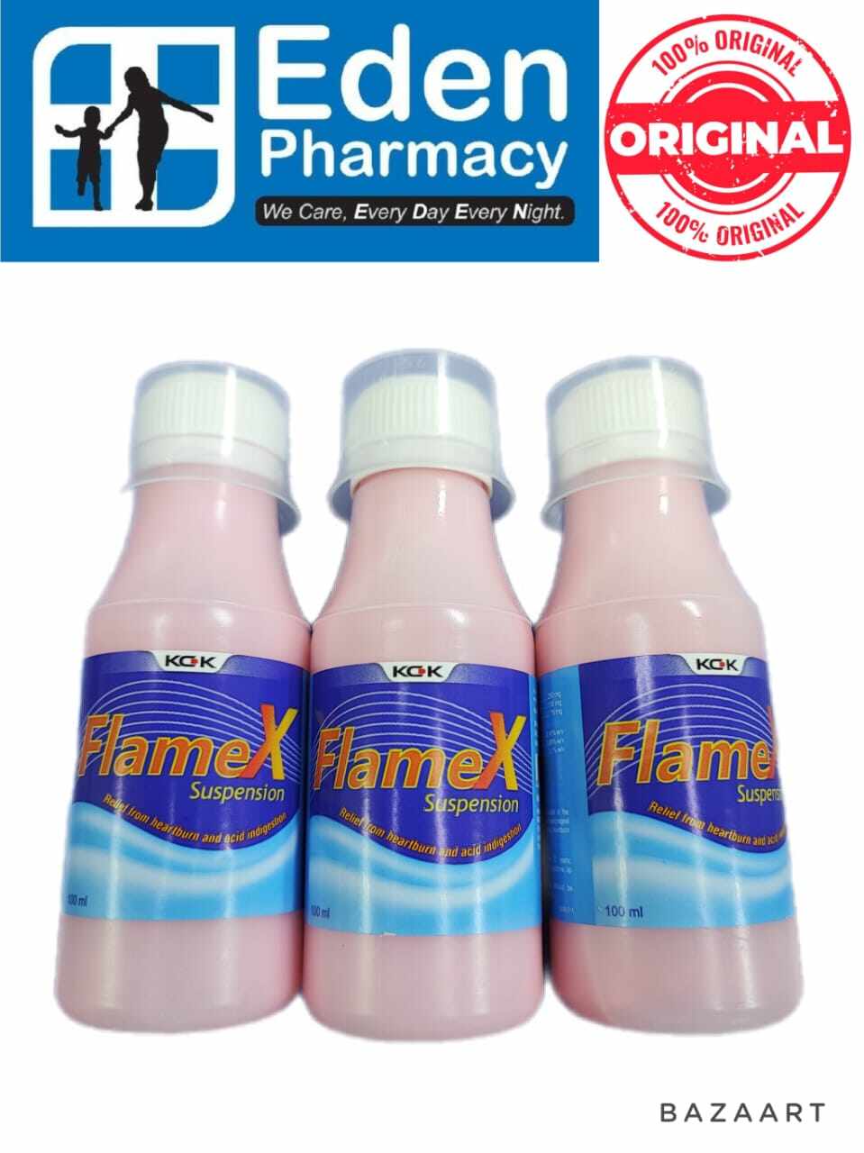 Flamex Oral Suspension ( 1 x 100ml ) / ( 3 x 100ml ) KCK Pharma FLAME X ...