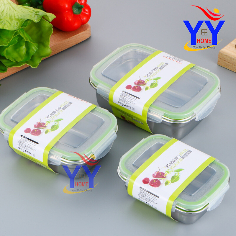 SUS 304 Stainless Steel Lunch Box with Lid / Microwave heated / Food ...