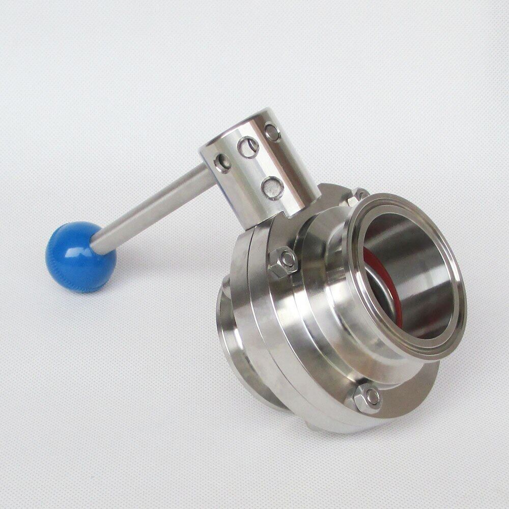 2 ''Tri Clamp Clover วาล์วผีเสื้อ-ด้ามจับ SS304สแตนเลส - fv8elo - ThaiPick