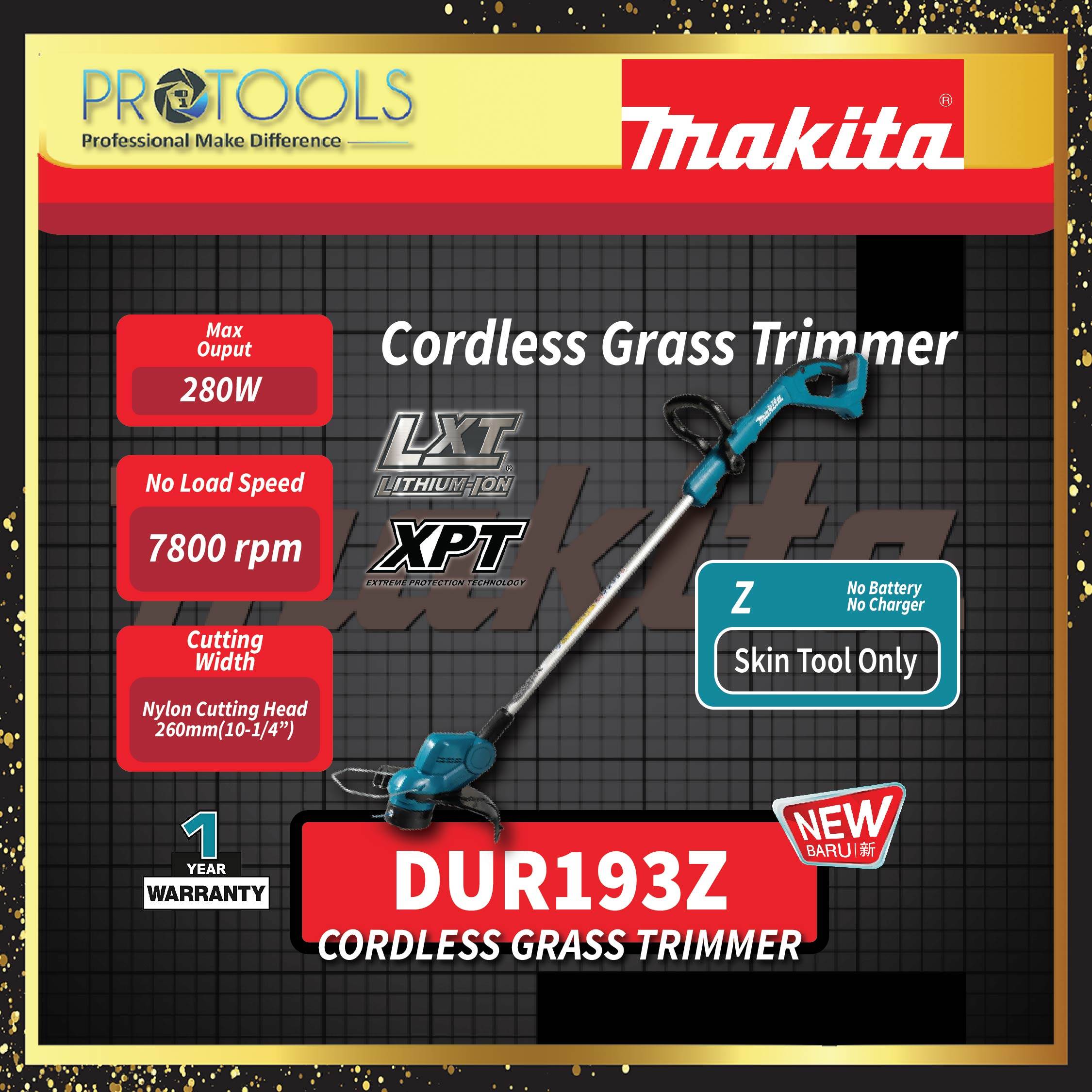 MAKITA 18V DUR193Z / DUR193RF ( DUR193 ) CORDLESS GRASS TRIMMER 280W ...