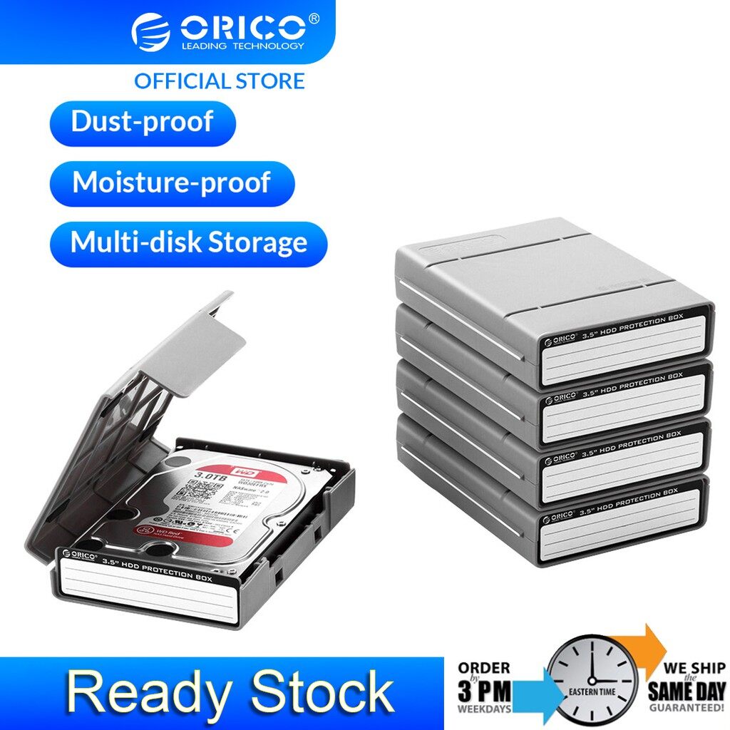 ORICO 5 Pcs แบบพกพา PP 3.5นิ้วฮาร์ดไดรฟ์กล่องนิรภัยกันน้ำเอ็กซ์เทอร์นัล ...