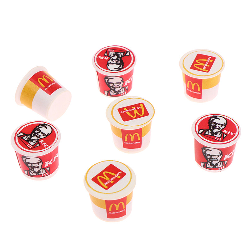 5ชิ้น/เซ็ต1/12 Dollhouse Miniature อาหาร Fastfood Mini KFC Family ...