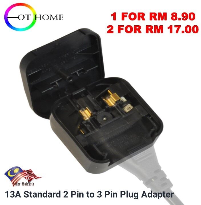 2 Pin to 3 Pin Plug Adapter 13A | Lazada
