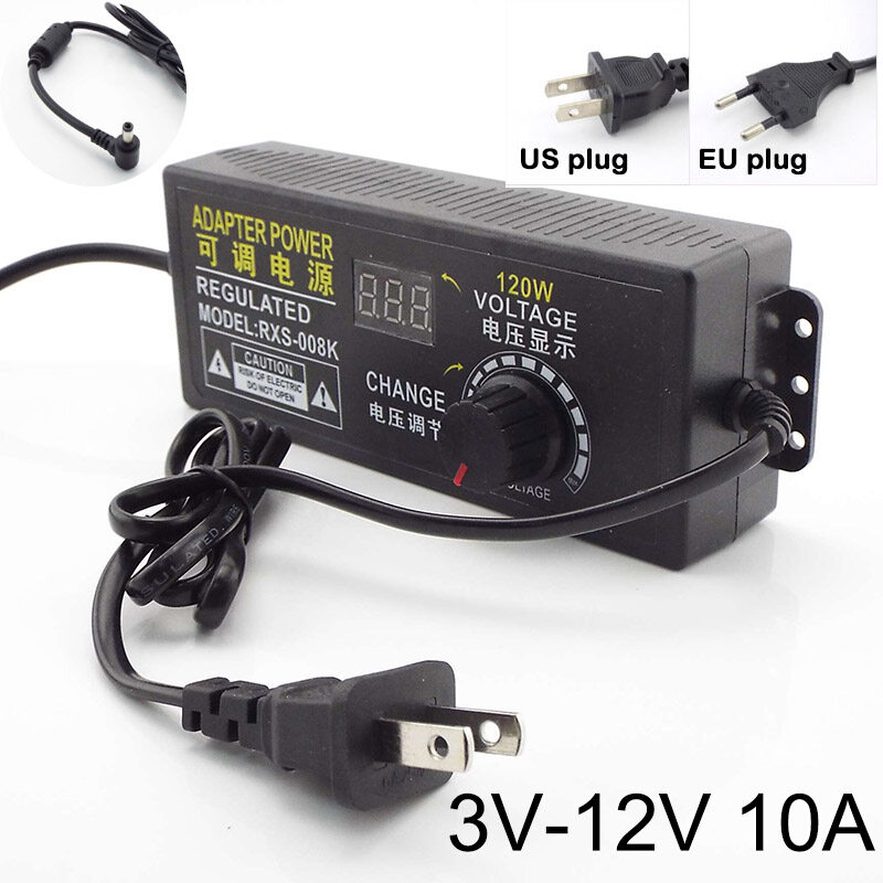 Universal Adjustable AC 220V To DC 12V 9v 24v Power Supply Charger 9V ...