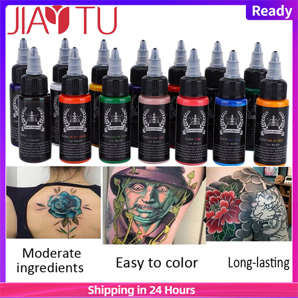 [Original] Jiay Tu 30Ml/ขวดหมึกสักชุด Body Tattoo Pigment แต่งหน้ากึ่ง ...