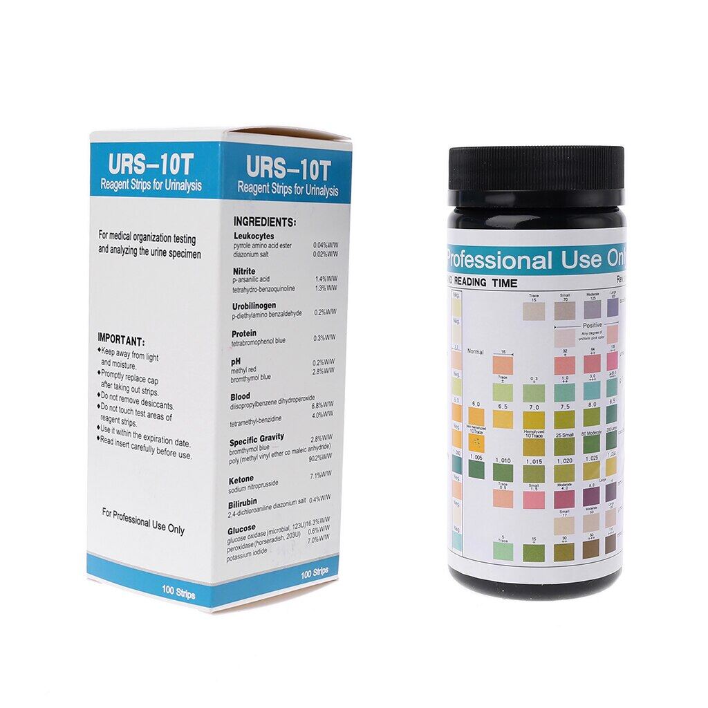 100 Strips URS-10T Urinalysis Reagent Strips 10 Parameters Urine Test ...