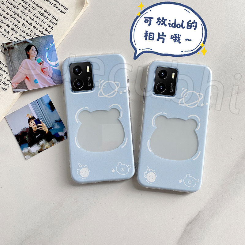 ปลอก OPPO Vivo Y01 Y15A Y15S 2021 Creative หมีสามารถใส่รูปภาพรูปแบบยาง ...