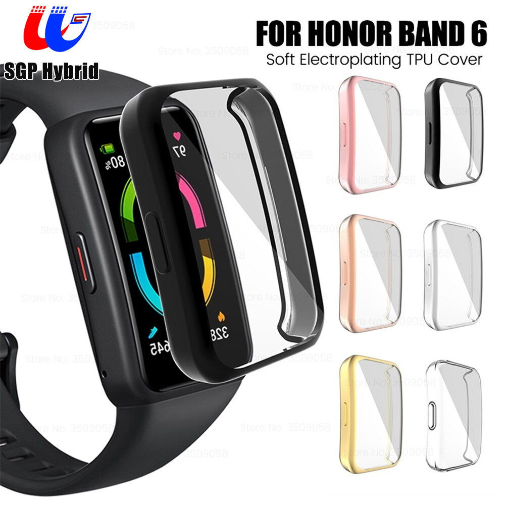 SGP Hybrid สำหรับ Huawei Honor Band 6กรณีปกป้องหน้าจอเปลือกกันชนชุบกรณี ...