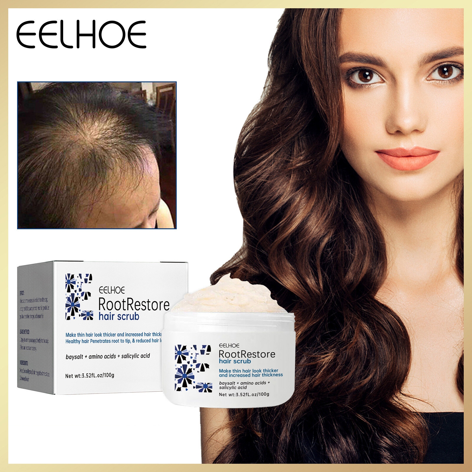Eelhoe Root Restore Hair Scrub Alopecia Treatment Moisturizes ...