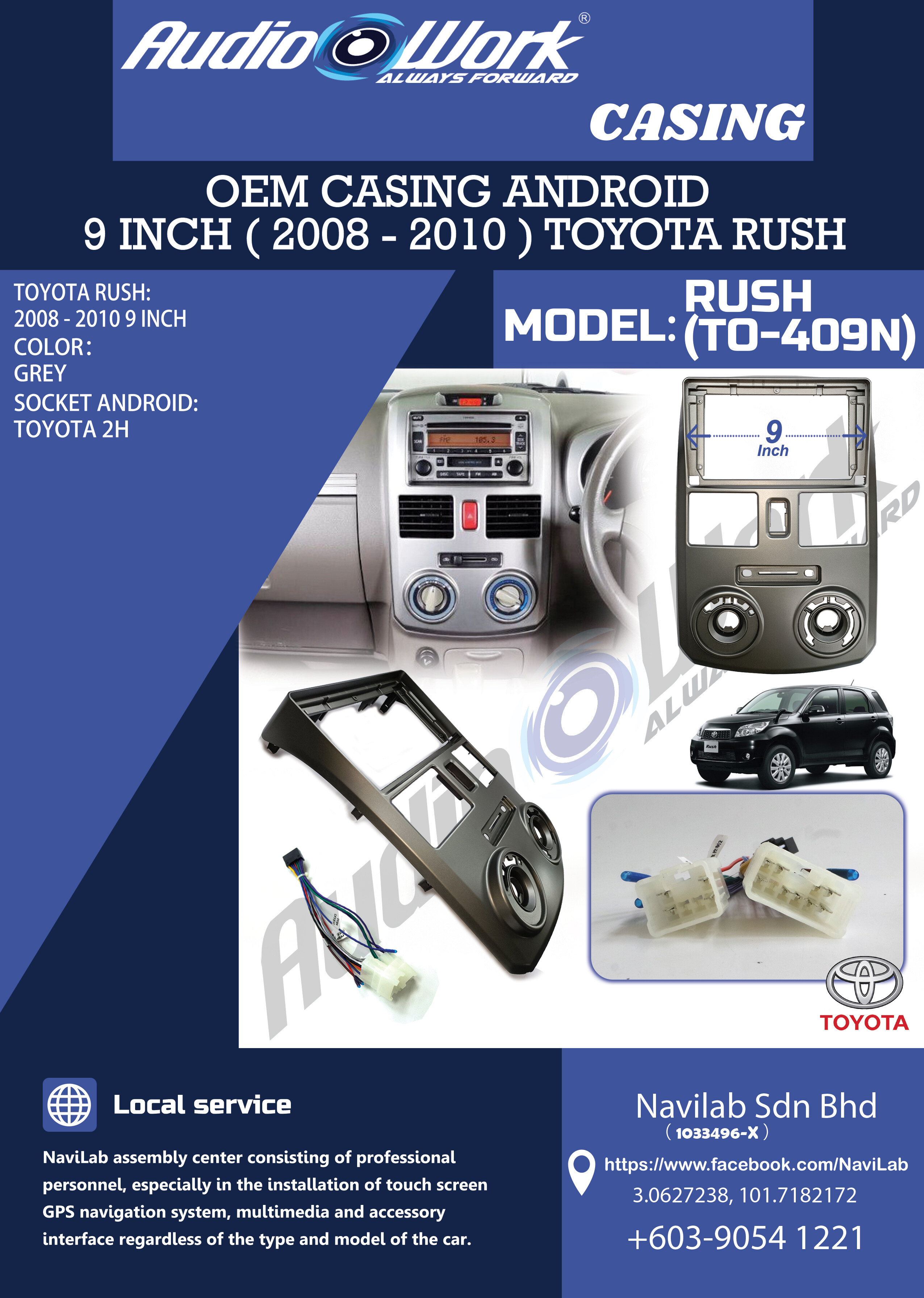 Toyota Rush 2008-2010 9" Android Player Casing (Grey) 🔥Ready Stock🔥 ...