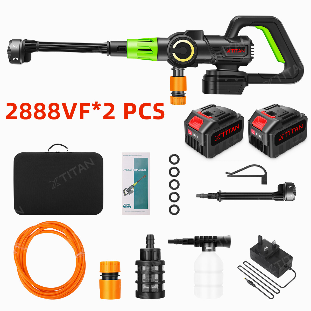 XTITAN Brushless Water Jet Cordless Water Jet High-Pressure Water Jet Pump Portable Outdoor Wash ...