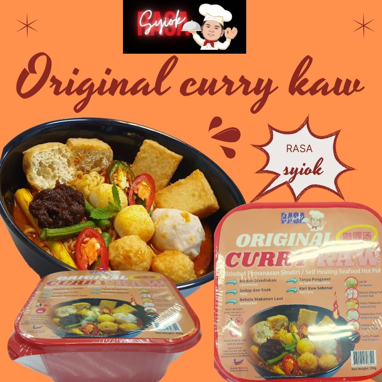 Self Heating Steamboat Fishball & Mee (Curry, Tom Yam KUNG & Seafood ...