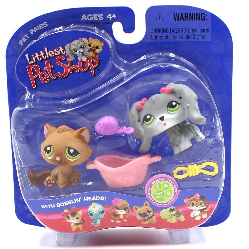 ชุดของเล่นสัตว์เลี้ยง LPS ชุดของเล่นเก่า #193 #194ชุดของเล่นแมวและสุนัข ...