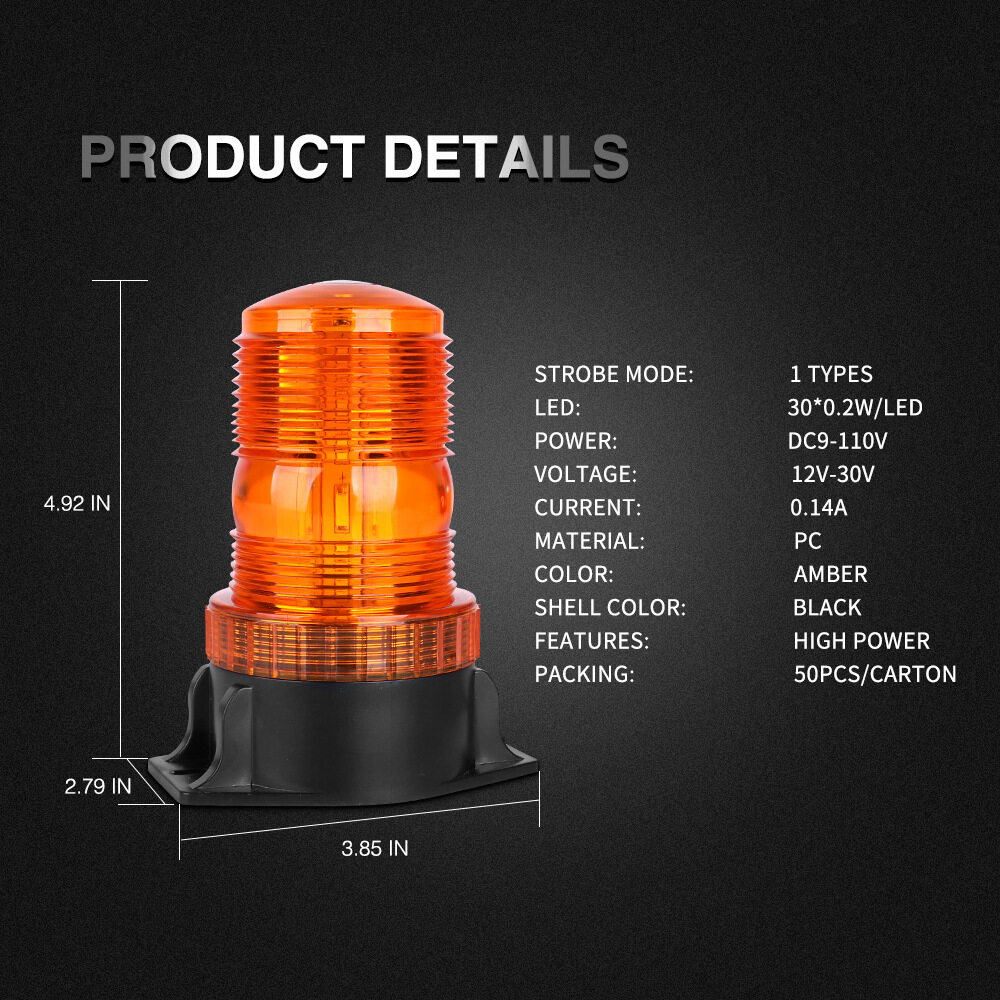 12V Police Amber Flasher Car Warning Beacon Security Strobe Light LED ...