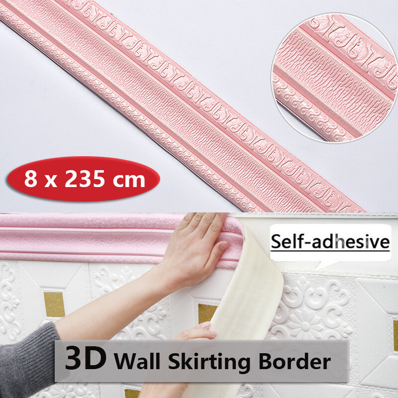 Meierwp 2.3m x 8cm 3D Waterproof Foam Wall Stickers Self-Adhesive ...