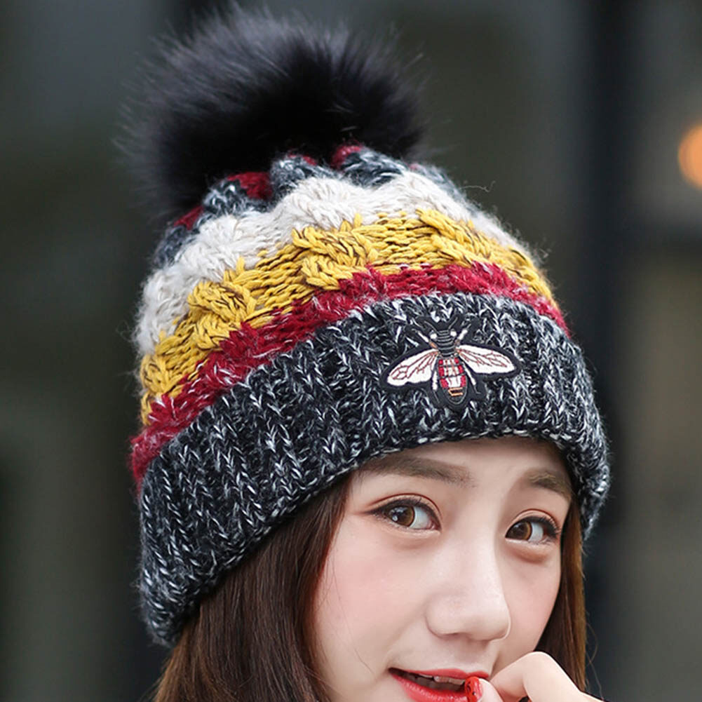 Moco หมวกไหมพรมถัก,หมวกขนสัตว์ปกป้องหูหมวกถักกำมะหยี่หนาน่ารักสำหรับฤดู ...