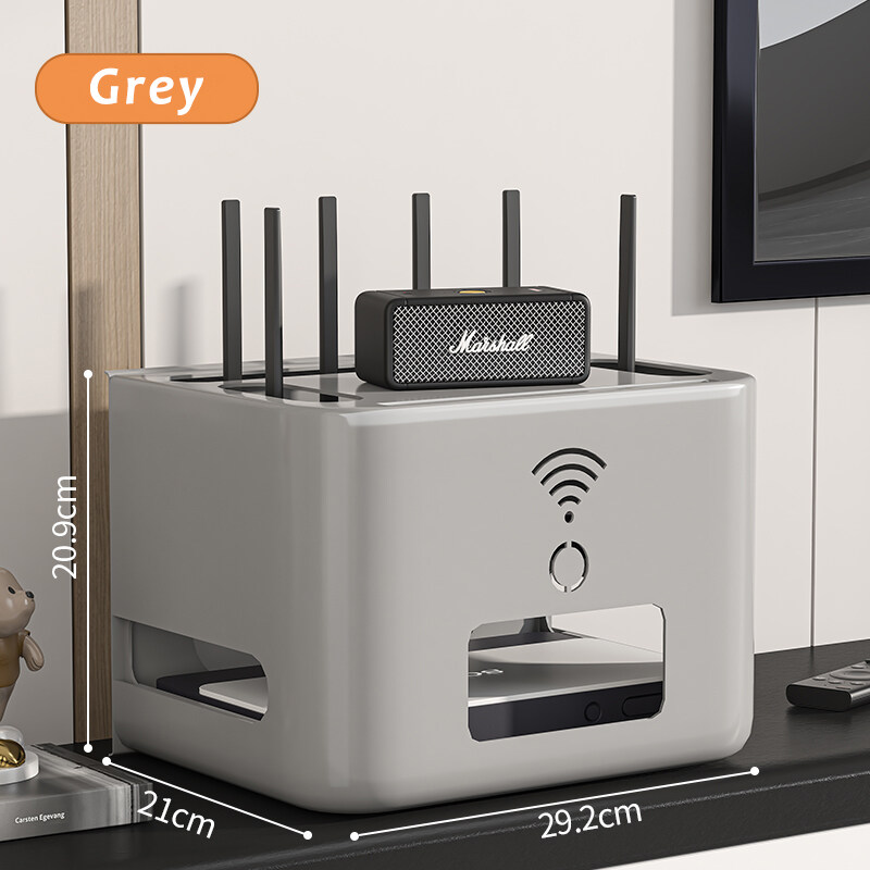 JustLiving 2 Tiers Desktop WiFi Router Storage Box Plastic ...