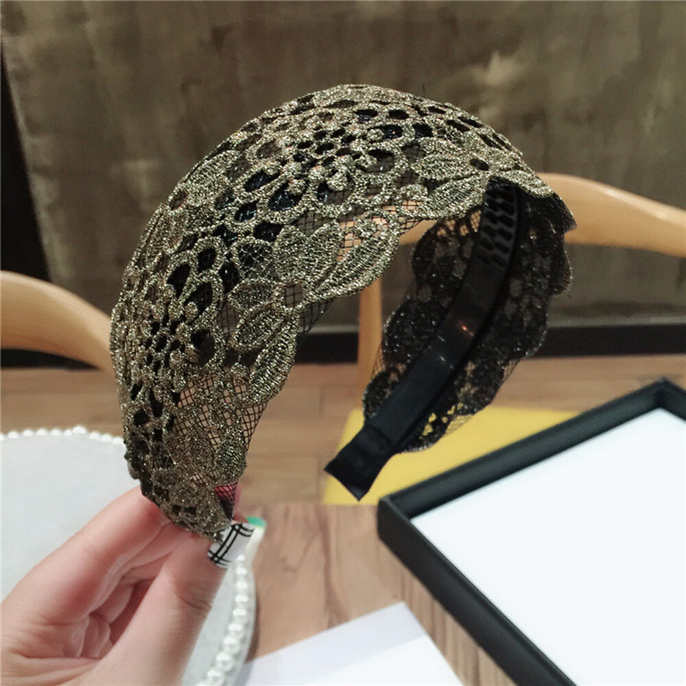 FGSDF ห่วงไหมเกาหลีแบบปรับได้ผ้ากันลื่นพิมพ์ลายดอกไม้ห่วงที่คาดผมทรง ...