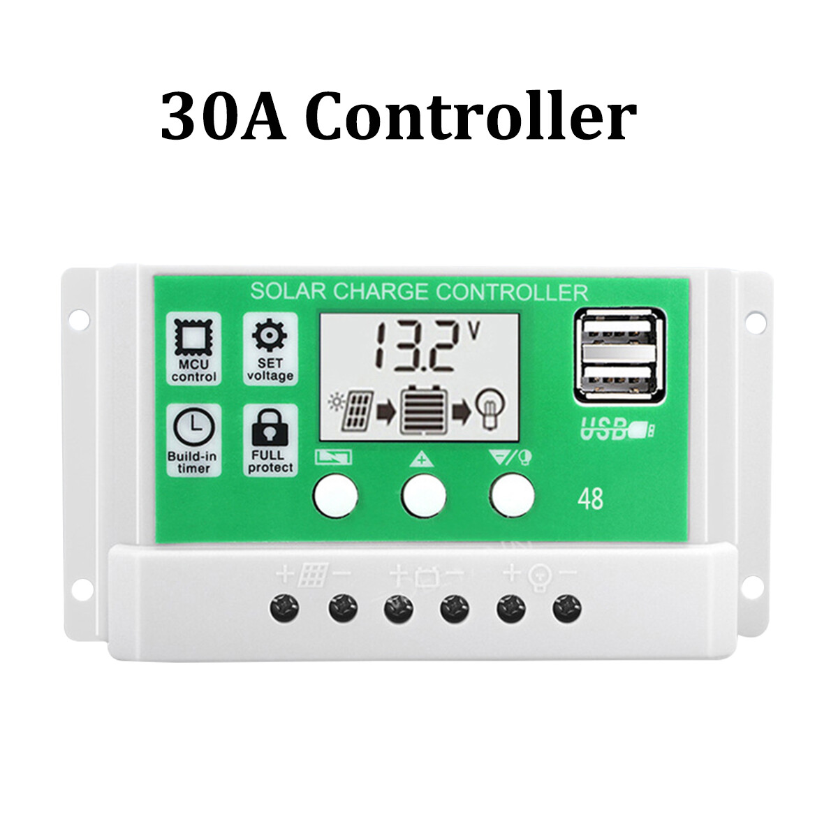 30A Controller 150W 1200W เครื่องแปลงไฟแผงโซล่า12V/18V Dual USB + อะแดป ...