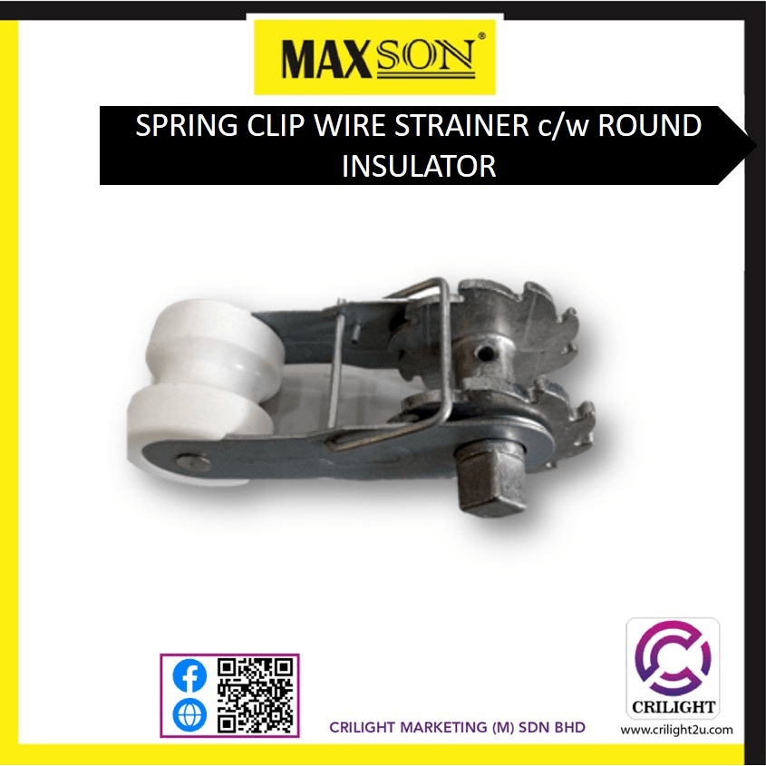 Crilight MAXSON Spring Clip Wire Strainer c/w Round Insulator untuk ...