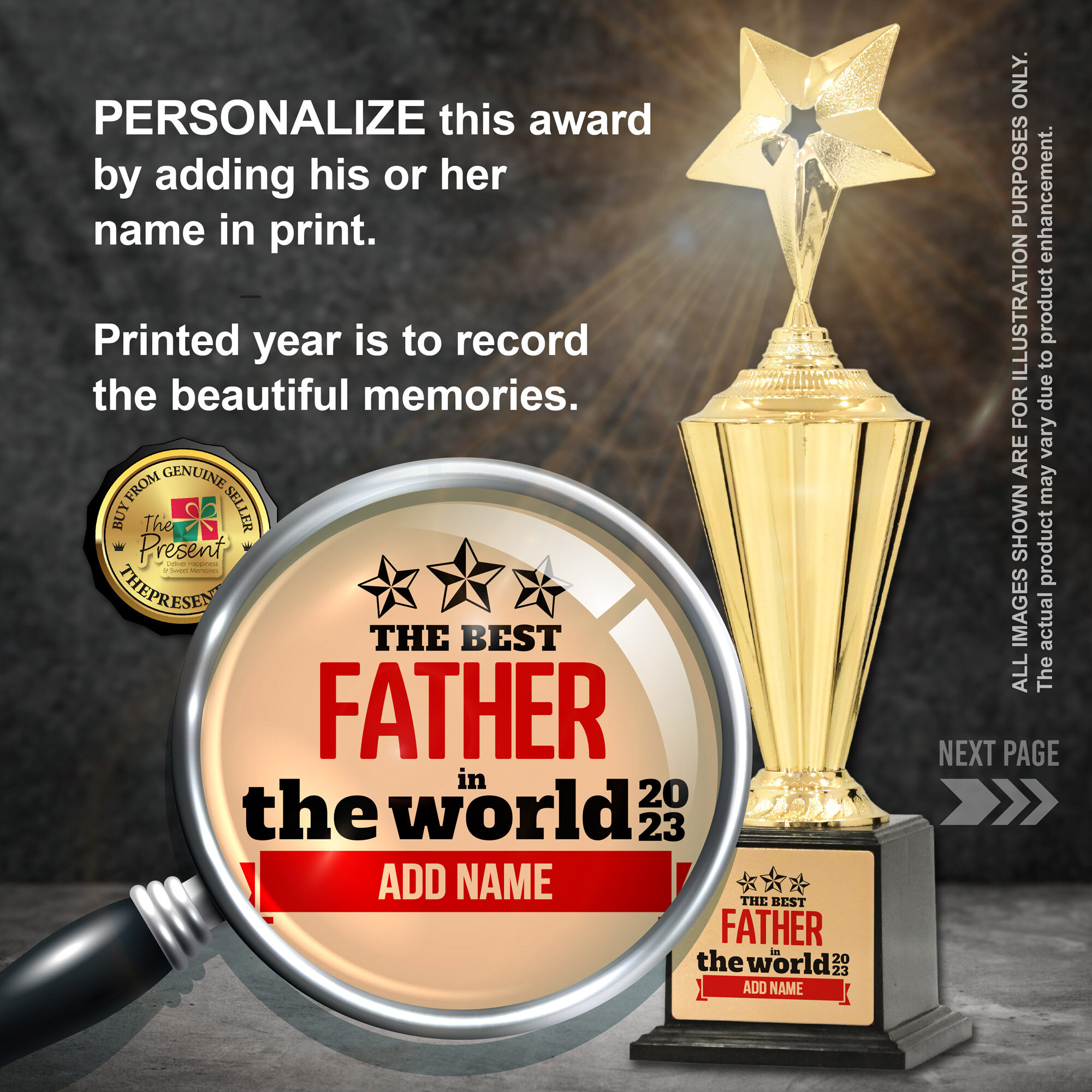 One-of-a-Kind GUARDIAN STAR Award Trophy for Dad's Birthday & Father's ...